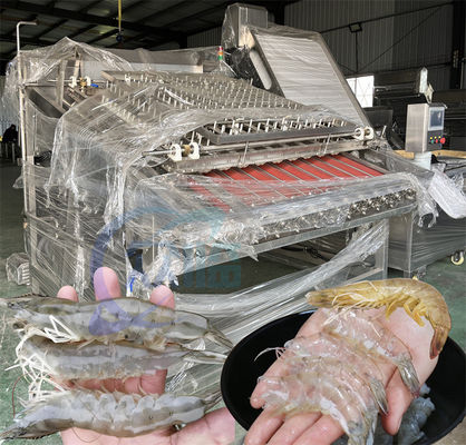 PLC Industrial Prawn Peeling Machine , SUS304 Shrimp Shell Removing Machine