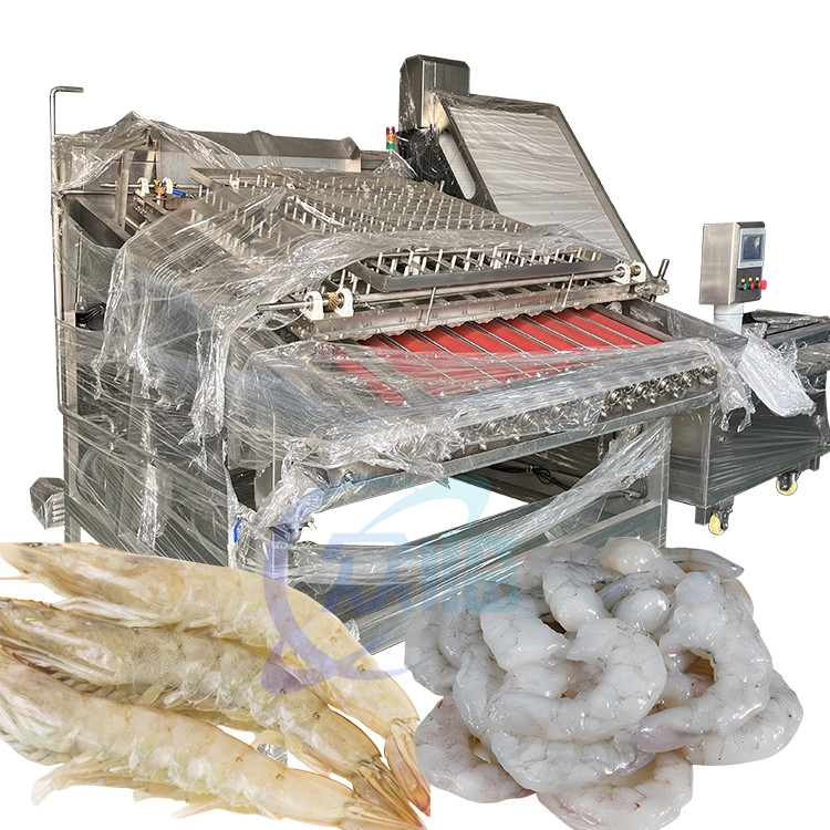 Touch Screen Shrimp Peeling Machine Multiscene 3000W 250-300KG/H