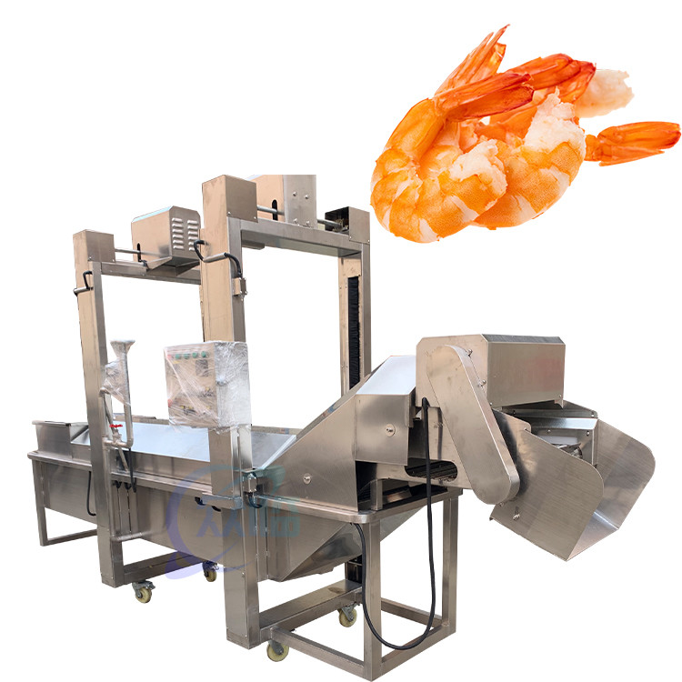 Seafood processing factory large batch fish and shrimp poaching machine ...